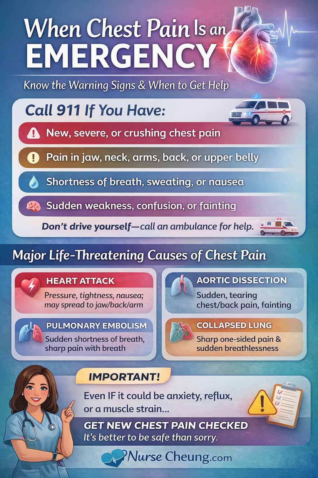 When Chest Pain Is an Emergency (And When It’s Not) – NurseCheung.com